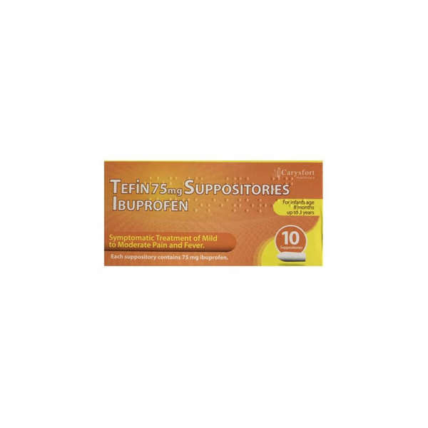 TEFIN 75MG SUPPOSITORIES IBUPROFEN - Rosscarbery Pharmacy