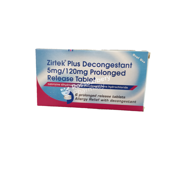 Zirtek Plus Decongestant 5mg/120mg Prolonged Release Tablets - Rosscarbery Pharmacy